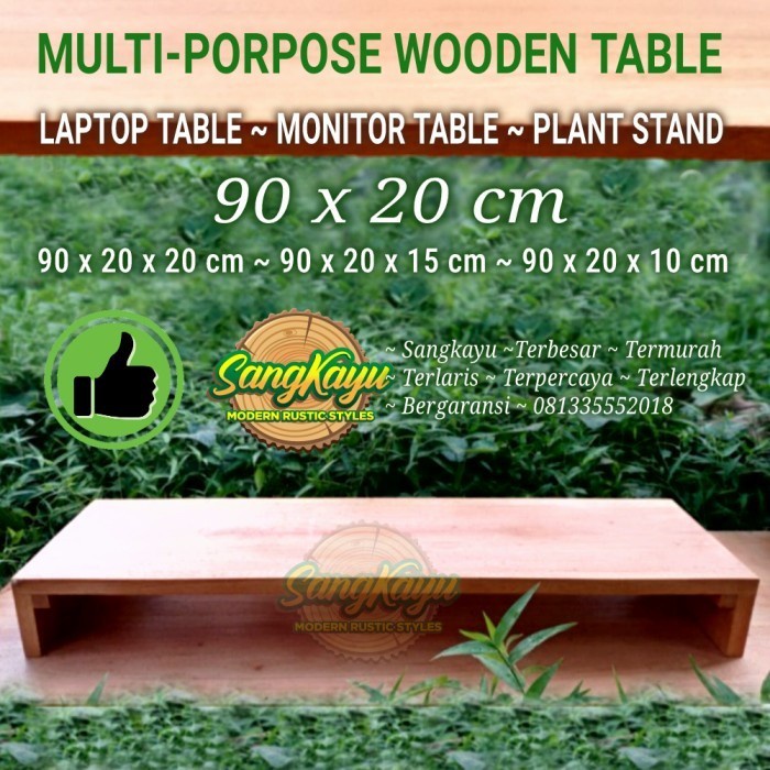 Jual Meja monitor table kayu 90x20 cm stand monitor komputer meja ...