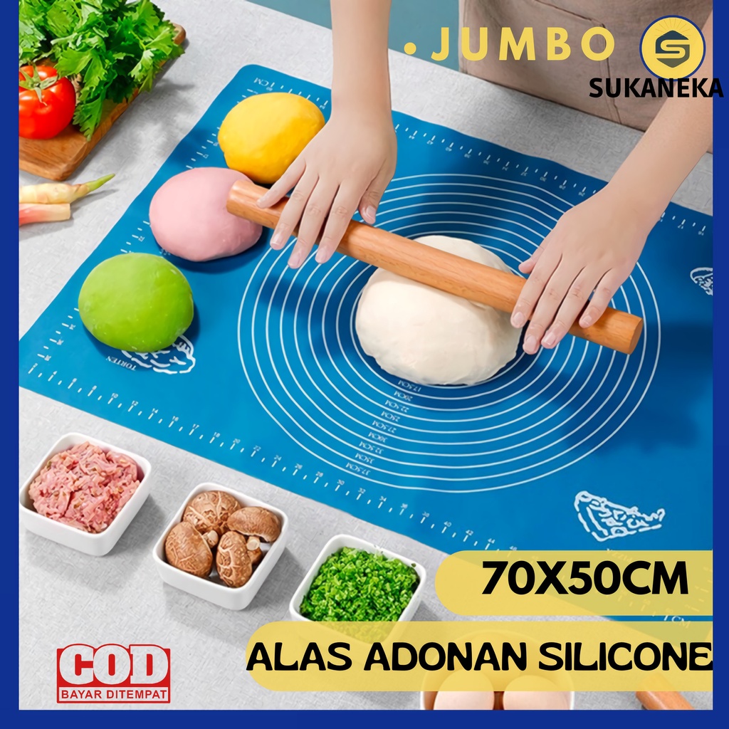 Jual Alas Adonan Kue 50x70cm Silikon Besar Jumbo Anti Lengket Baking ...