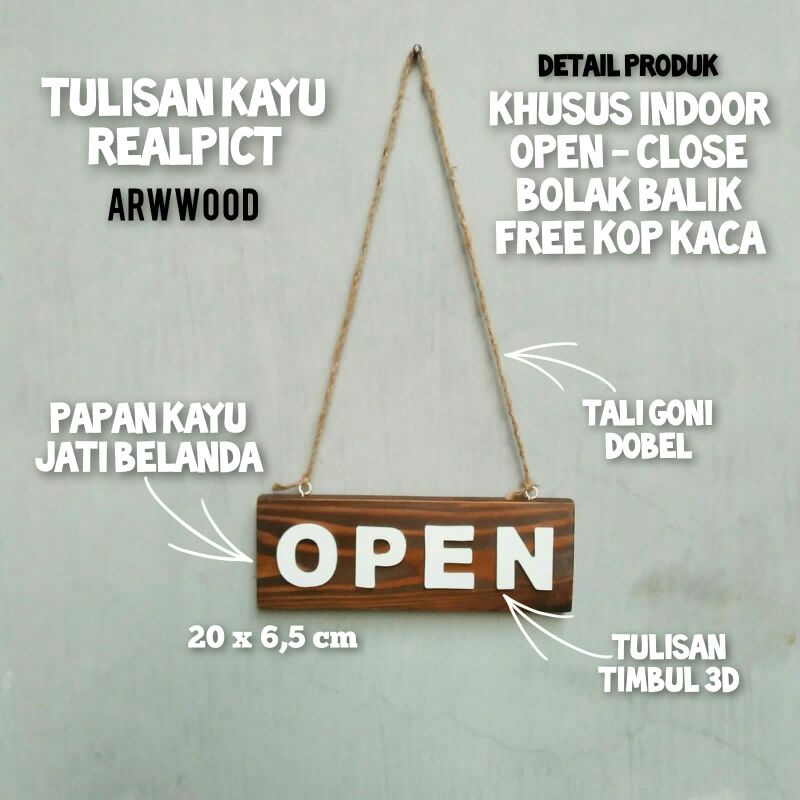 Jual OPEN CLOSE TULISAN KAYU JATI BELANDA BOLAK BALIK FREE KOP KACA ...