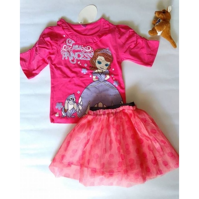 Jual Setelan Disney Rok Tutu Sweet as Princess Pink Baju Disney Sofia ...