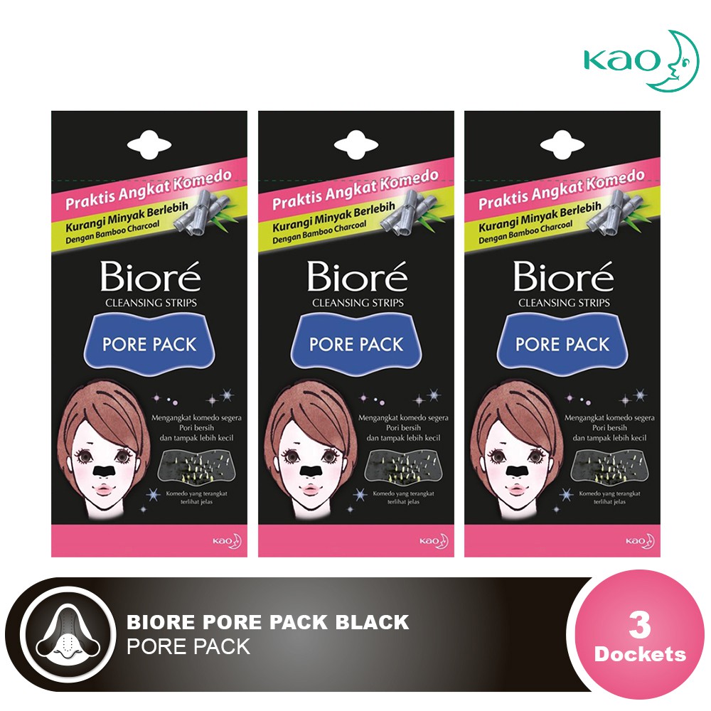 Jual Biore Pore Pack Black 3 Dockets (12 strip) | Shopee Indonesia