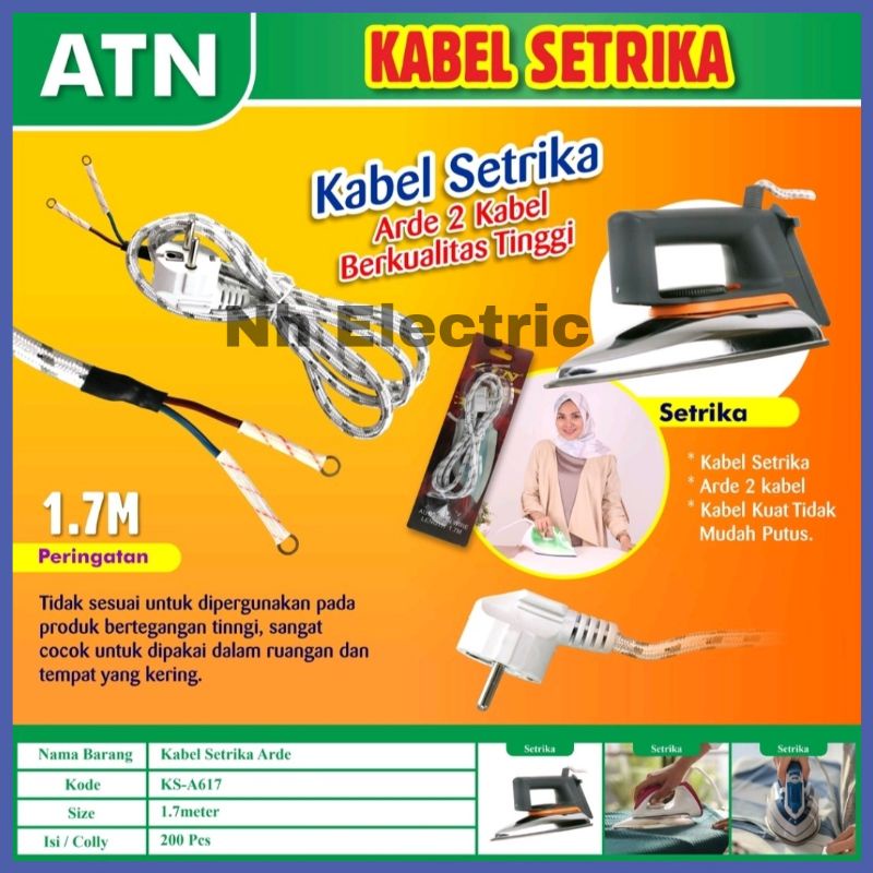 Jual Kabel Strika Arde Isi 2 Atn - Kabel Gosokan 2 Jalur Atn - Kabel ...