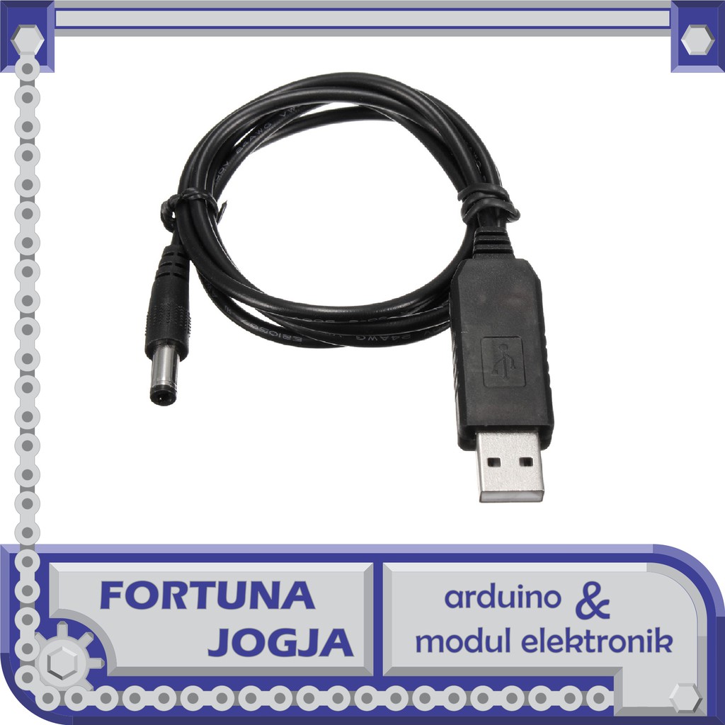 Jual Kabel Konverter 1m USB DC 5V to Step-up 12V DC Jack 5.5mm x 2.1mm ...