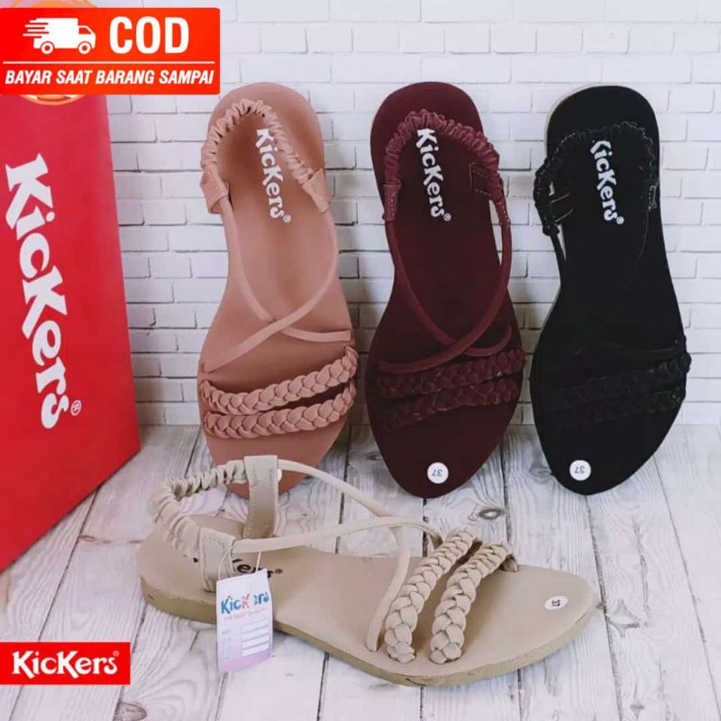 Jual Sandal Wanita Kickres Terbaru Teplek Kepang Let Slop Kickres ...