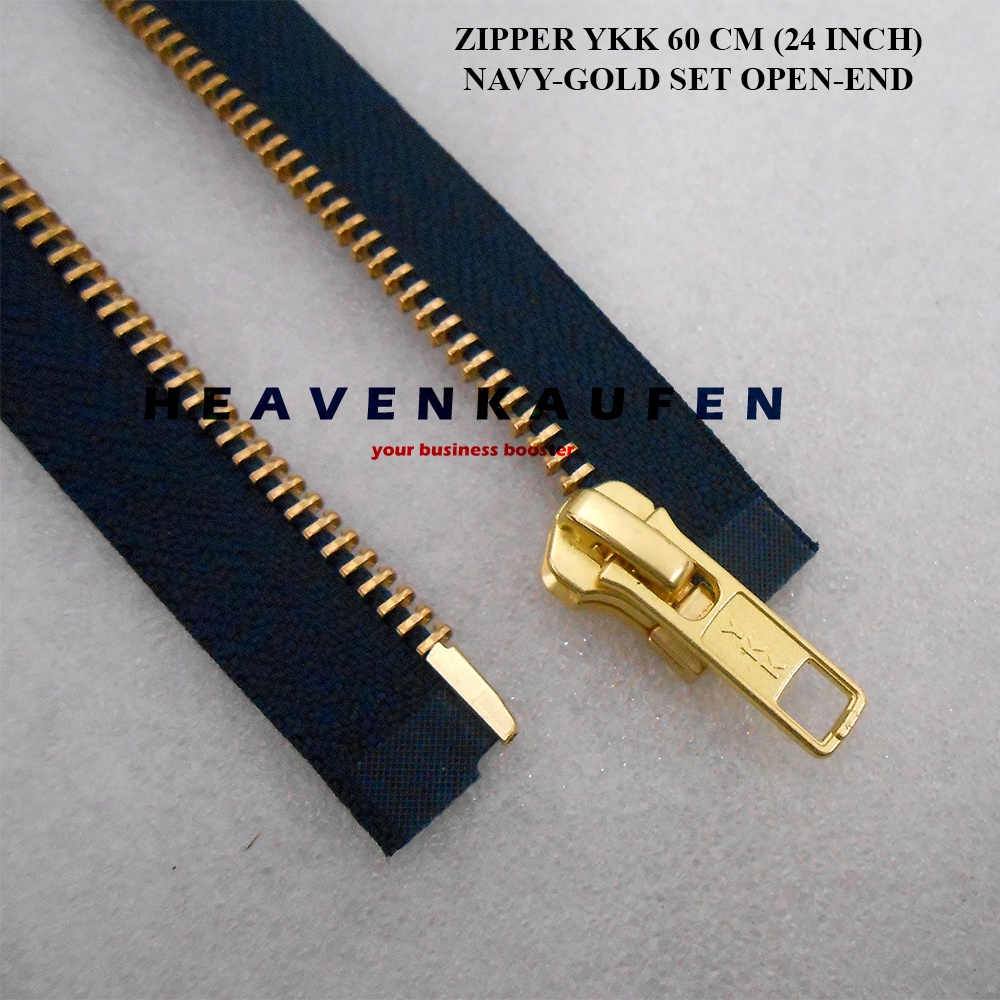Jual Resleting Zipper Jaket YKK 60 cm Atau 24 inch Type Gigi Besi Warna Biru Dongker Navy - Gold ...