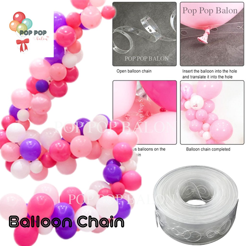 Jual Balloon Arch Chain Garland/ Perangkai Balon/ Rantai Balon Dekorasi ...