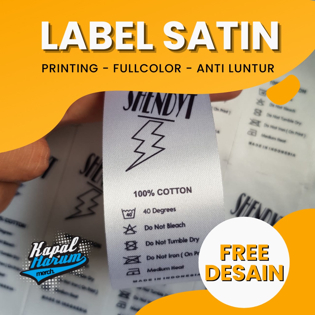 Jual (1 ROLL) KAPALHARUM LABEL SATIN PRINTING / LABEL KAOS / LABEL ...