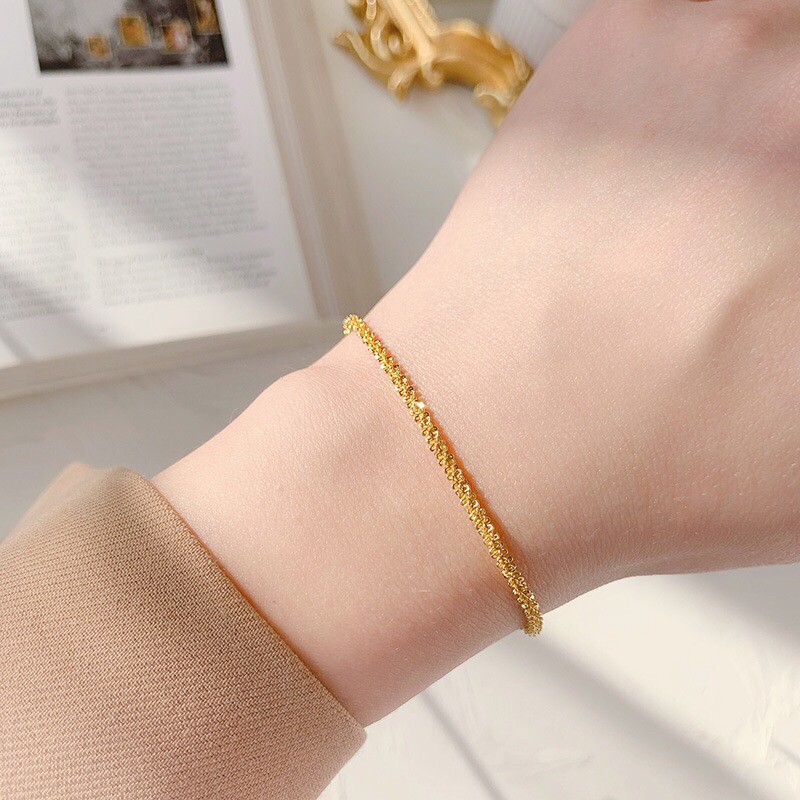 Jual 330# Gelang Wanita titanium lapis emas 18k model Rantai Simple ...