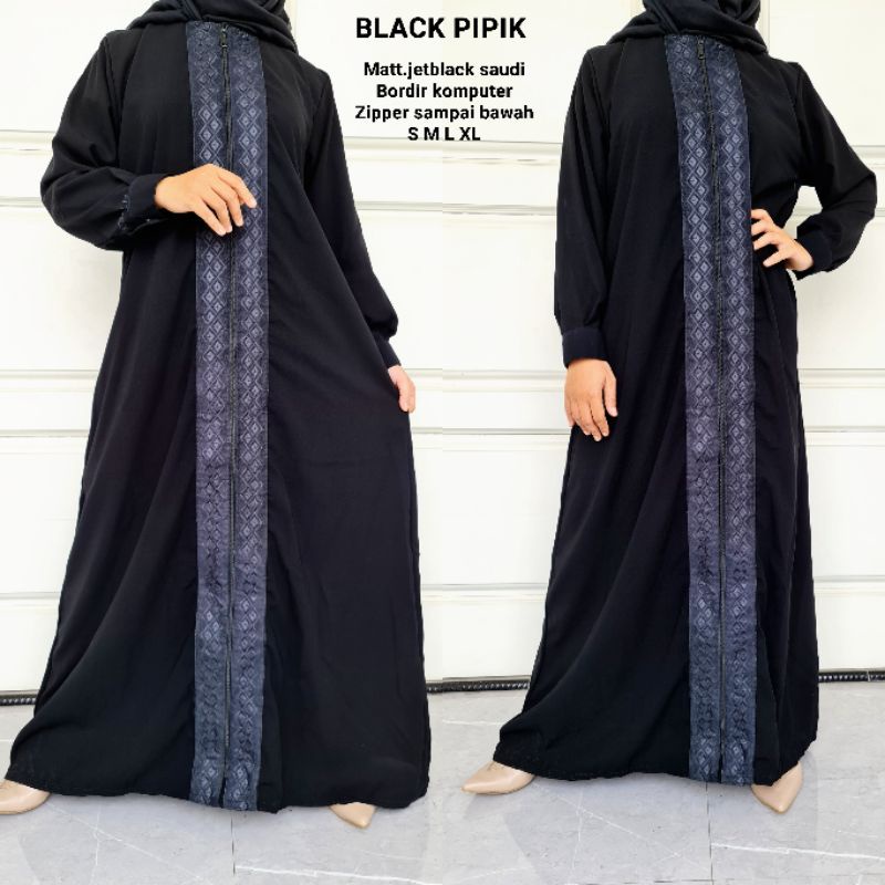 Jual Abaya gamis hitam arab dubai BLACK PIPIK BY SABELLA ABAYA | Shopee ...