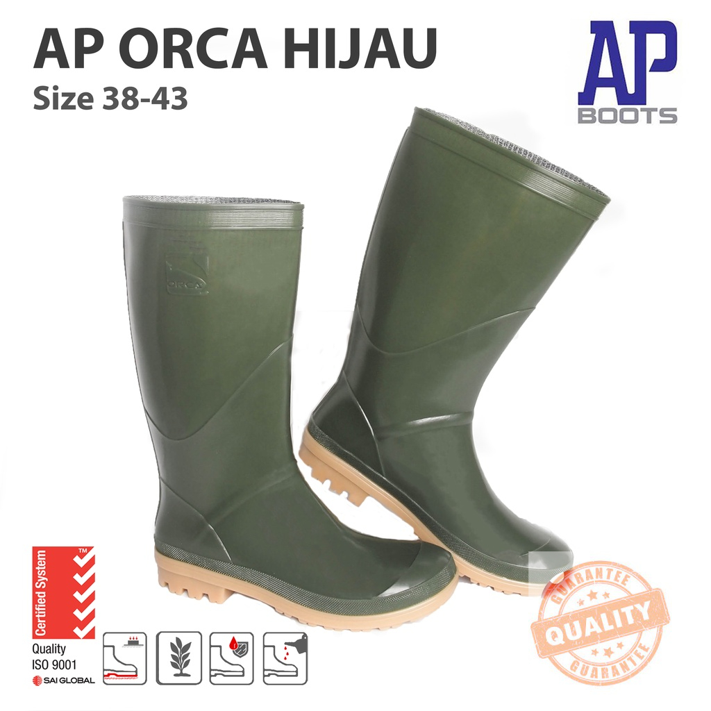 Jual CUCI GUDANG Sepatu AP Boots AP ORCA Hijau sepatu perikanan ...