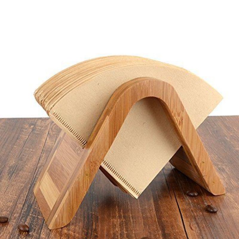 Jual coffe filter paper v60 wood stand holder/tempat menyimpan kertas ...