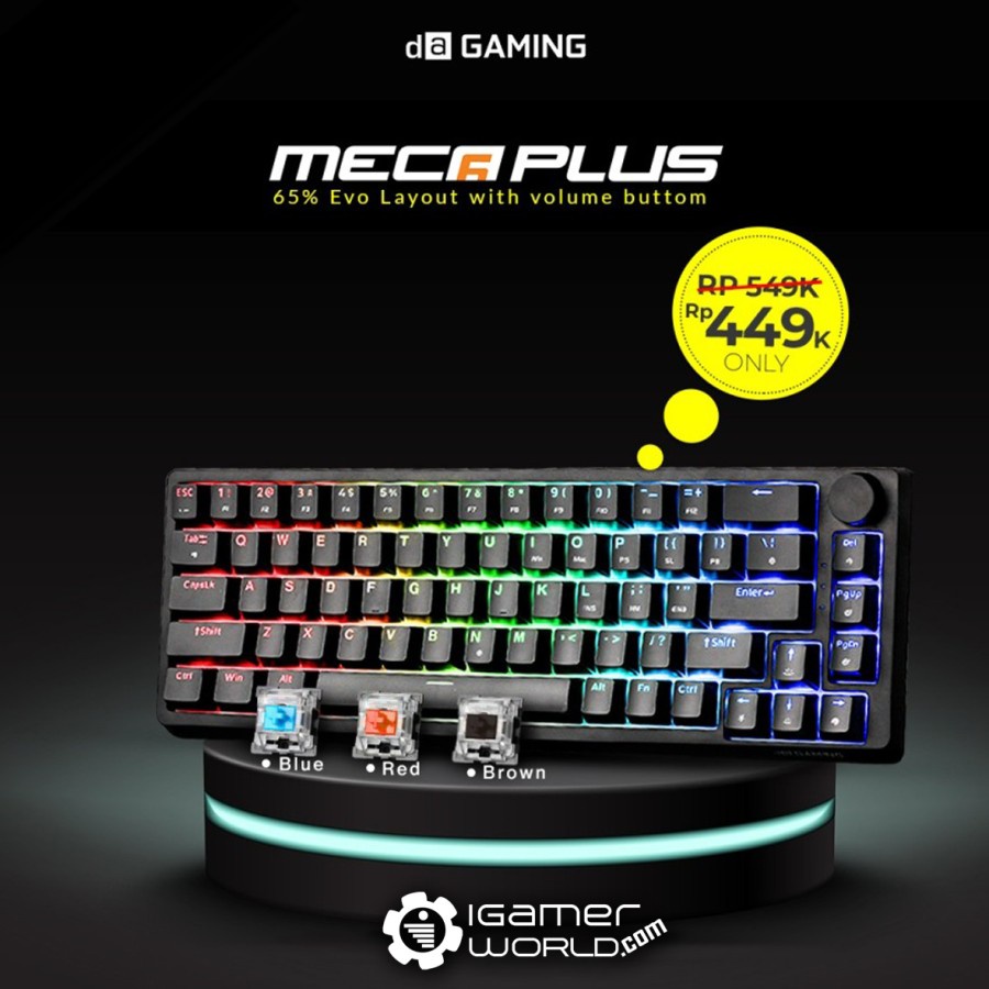 Jual Digital Alliance Meca 6 Plus 65% RGB Knob Mechanical Gaming ...