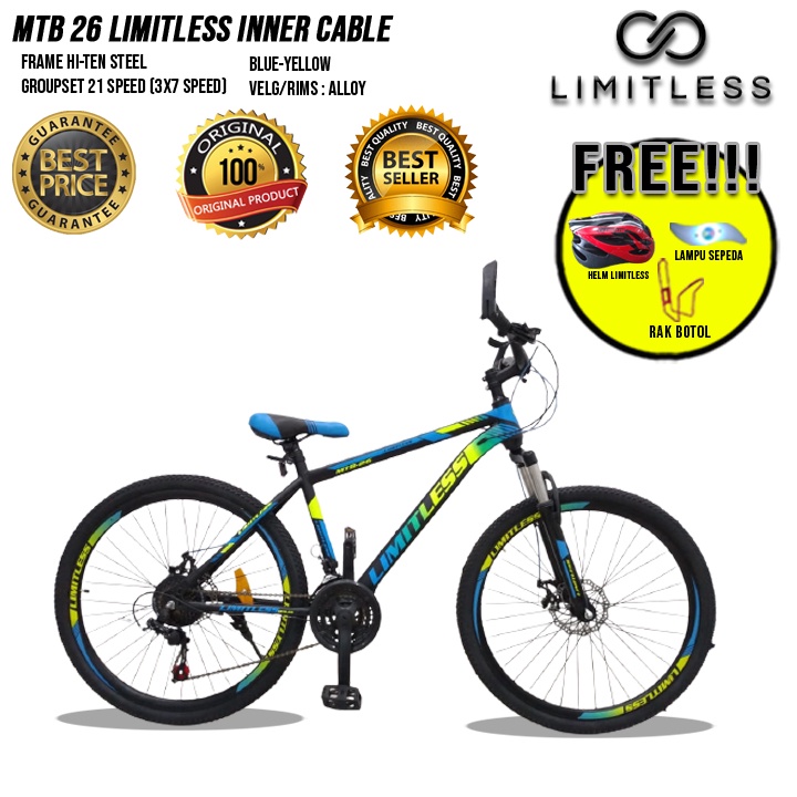 Jual SEPEDA GUNUNG / MTB 26" LIMITLESS SHIMANO INNER CABLE FREE HELM ...