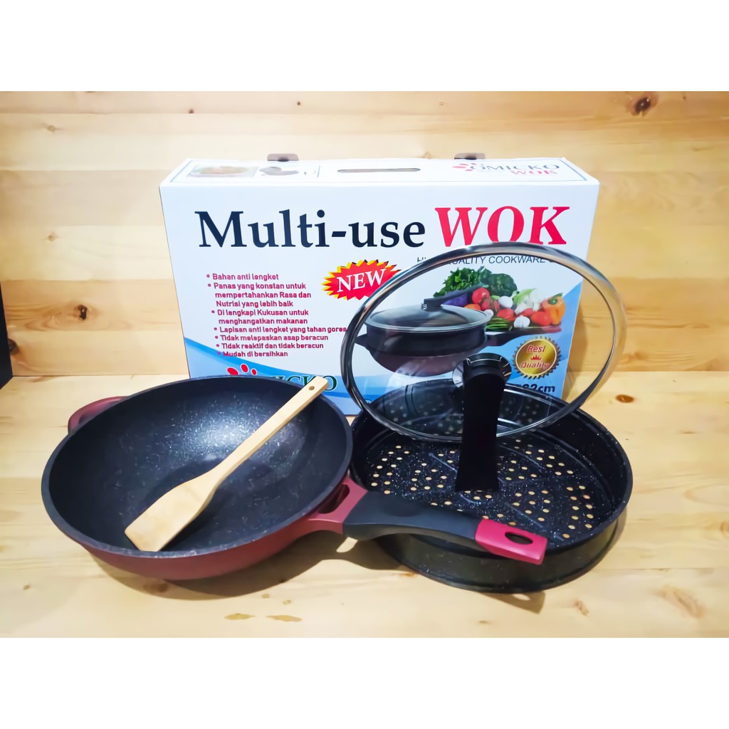 Jual Panci Wok Kukusan Multi-use marble Omicko 32cm | Shopee Indonesia