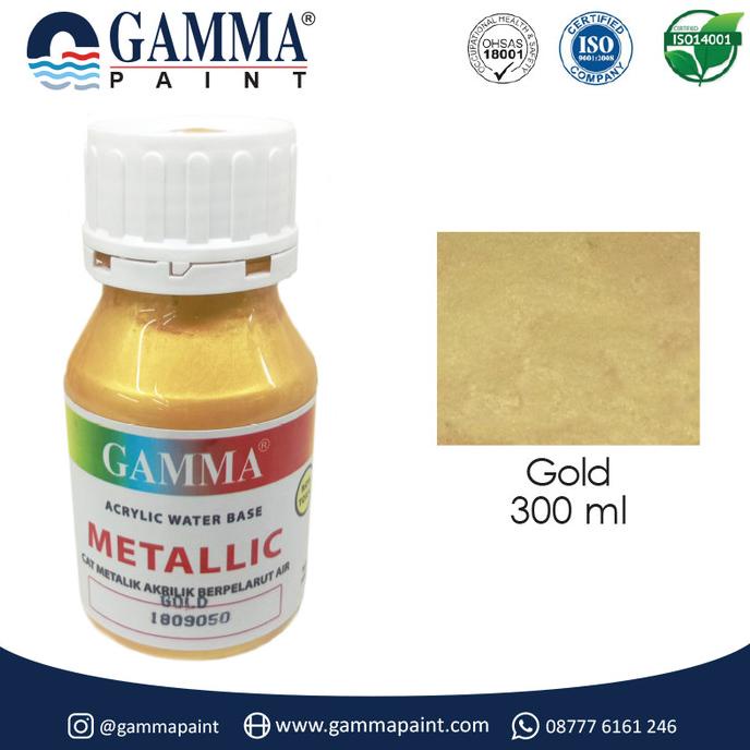 Jual gamma Metallic Artistic Finish Acrylic Paint - Gold 300gr | Shopee ...
