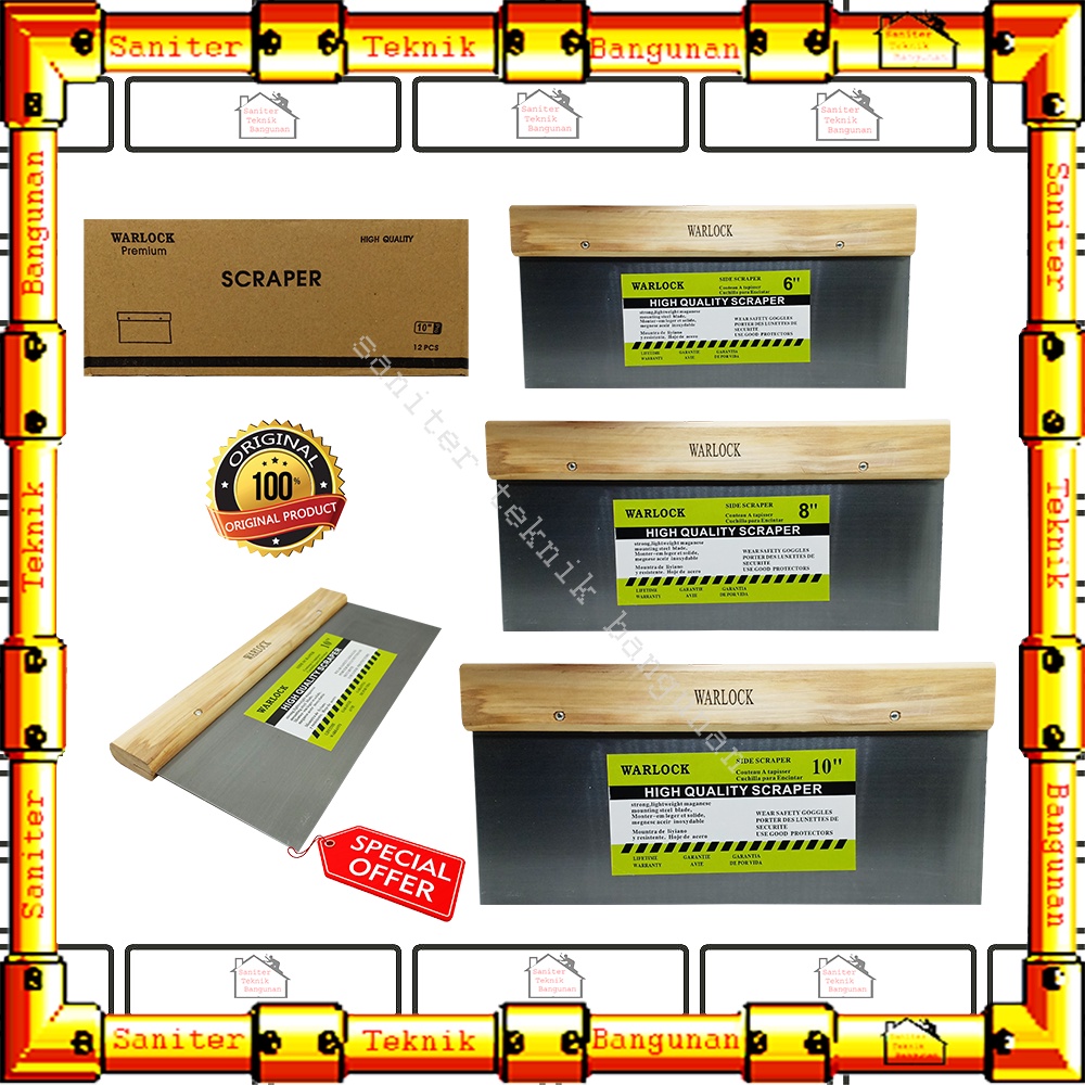 Jual Kape Gypsum Plat Besi Gagang Kayu 6" 8" 10" Inch Warlock Kape ...