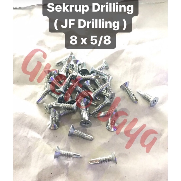 Jual ( 8x5/8 100bj ) Sekrup JF Drilling Roofing Self Drill Baja Ringan ...