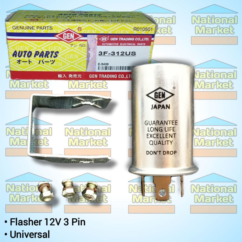 Jual GEN 3F-312US Flasher 12V 3 Kaki Universal 12 Volt 3 Pin JAPAN ...