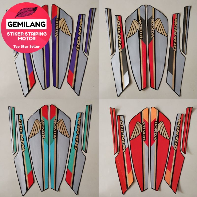Jual Striping Decal Polet Sticker honda win 100 1994 stiker list body ...