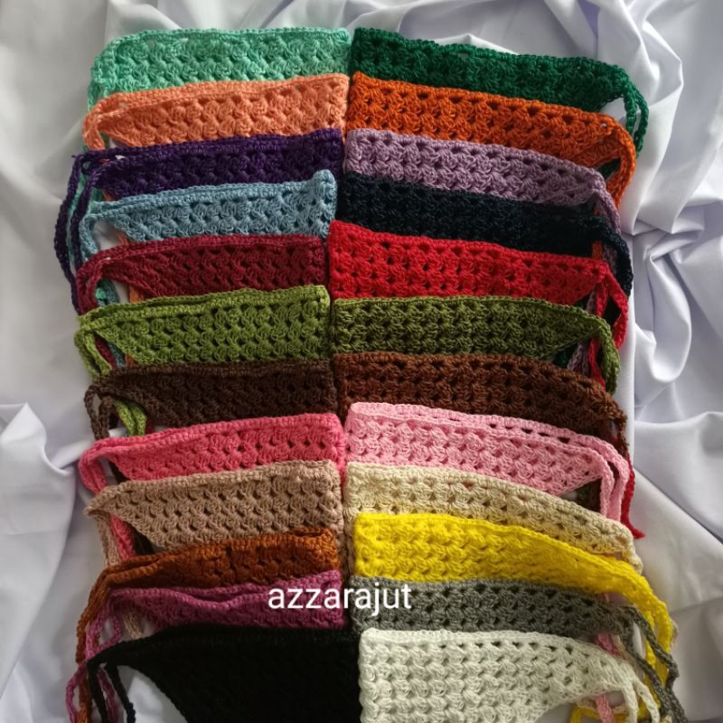 Jual PART 2 ! ! ! bandana rajut / bando rajut segitiga / bandana rajut ...