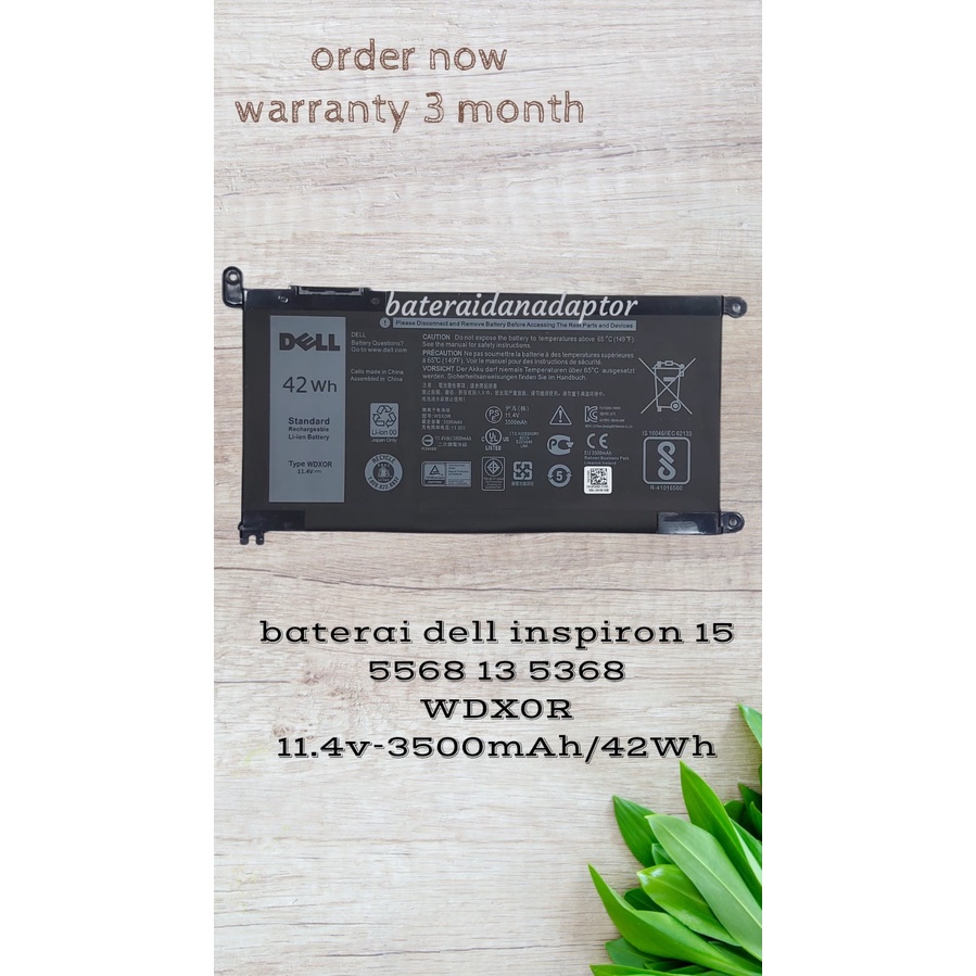 Jual DELL BATTERY Inspiron 13 5368 5378 7368 15 5567 5568 5578 T2JX4 WDXOR ORI NEW | Shopee ...