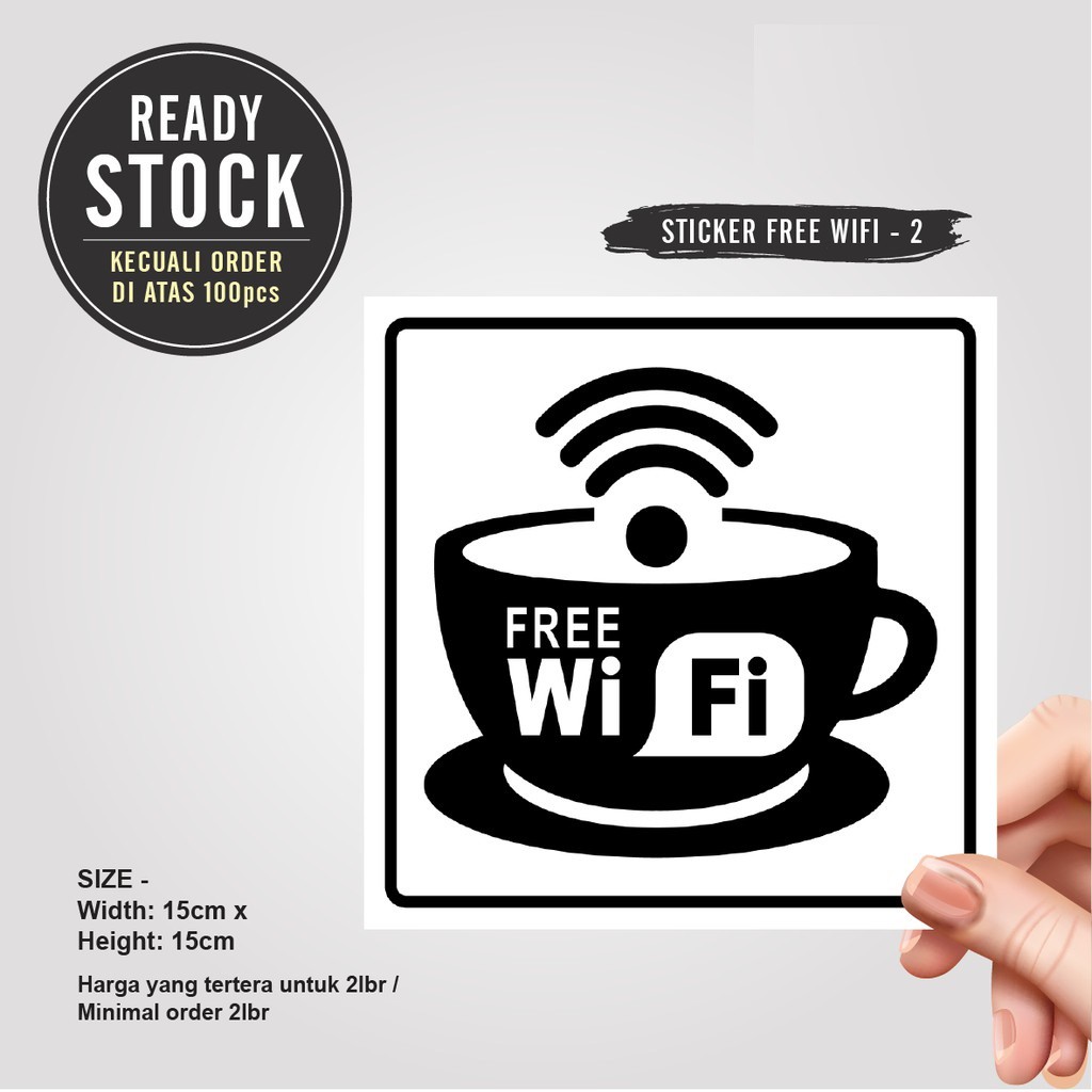 Jual Stiker Free WiFi Uk-15x15cm | Shopee Indonesia