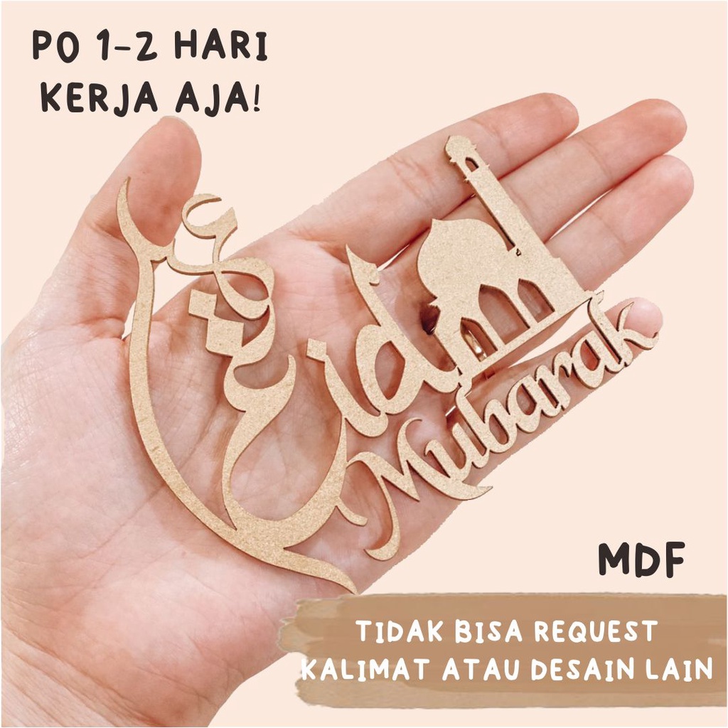 Jual kayu hang tag eid mubarak ramadan kareem lebaran MDF PLYWOOD ...