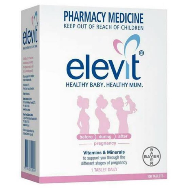 Jual Elevit Pregnancy Multivitamin Tablets 100 Pack (100 Days) | Shopee ...