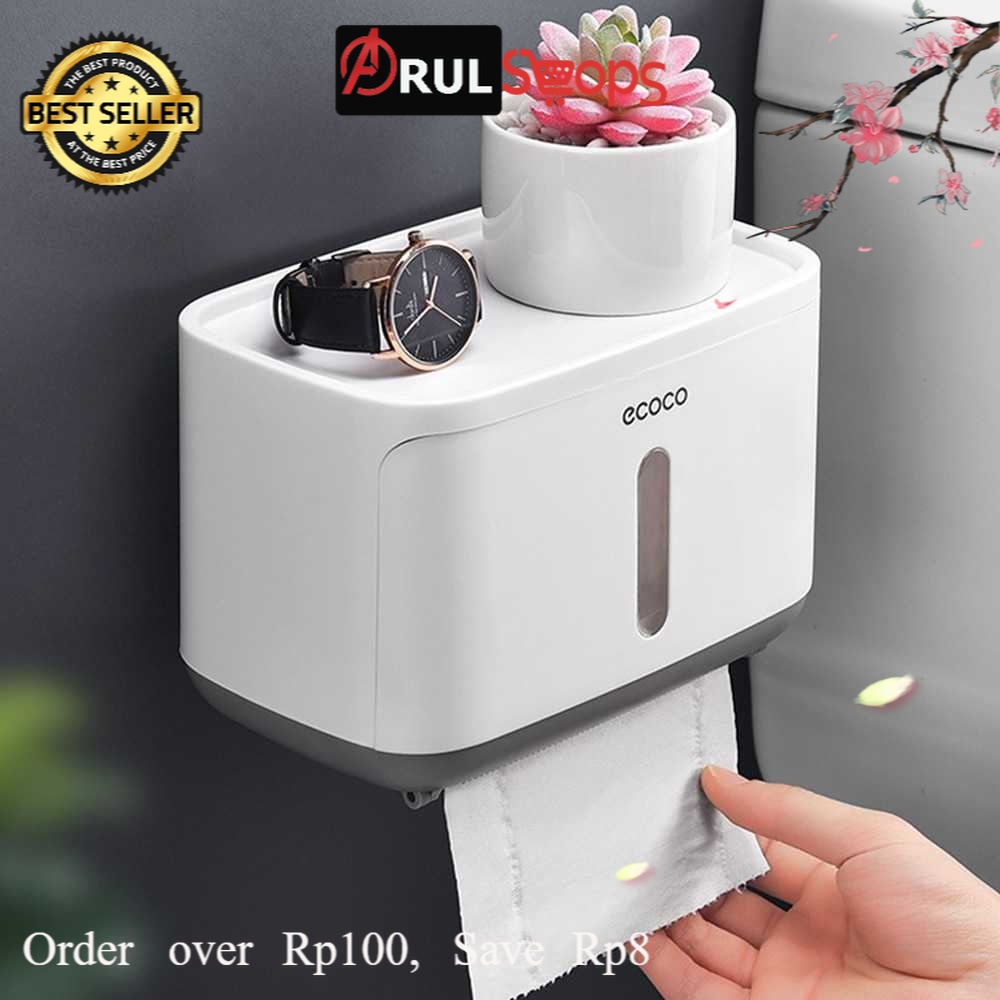 Jual ECOCO Kotak Tisu Tissue Storage Toilet Paper Box Dispenser - E1807 | Shopee Indonesia