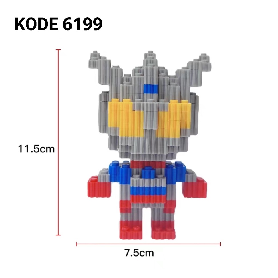 Jual Nano Block Ultraman Super Hero Silver tanduk series Super Hero ...