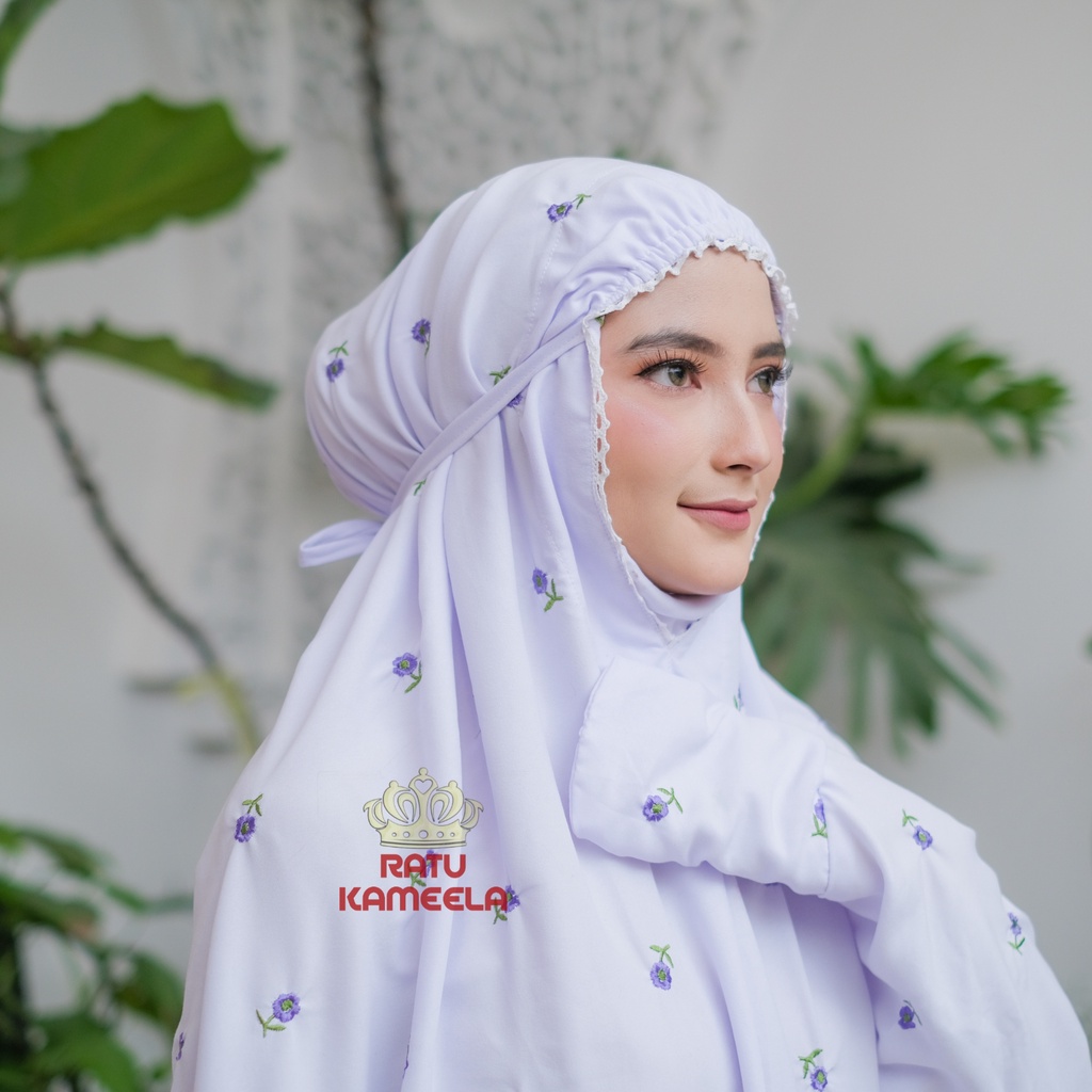 Jual Mukena Terusan Dewasa Jumbo Bordir Seribu Bunga Katun Mikro Lembut ...