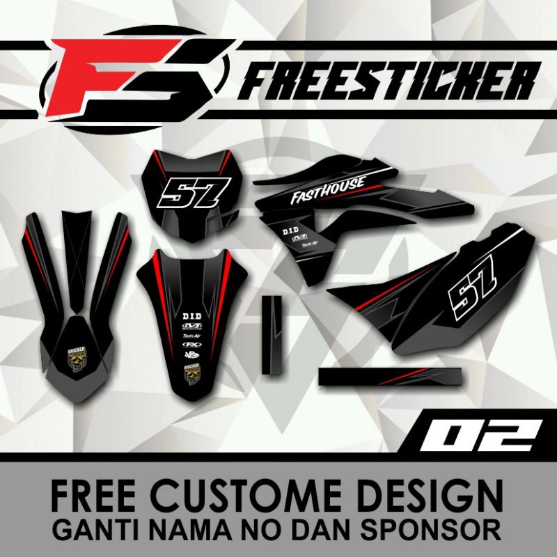 Jual DECAL KLX GORDON BLACK GREY FASTHOUSE | Shopee Indonesia