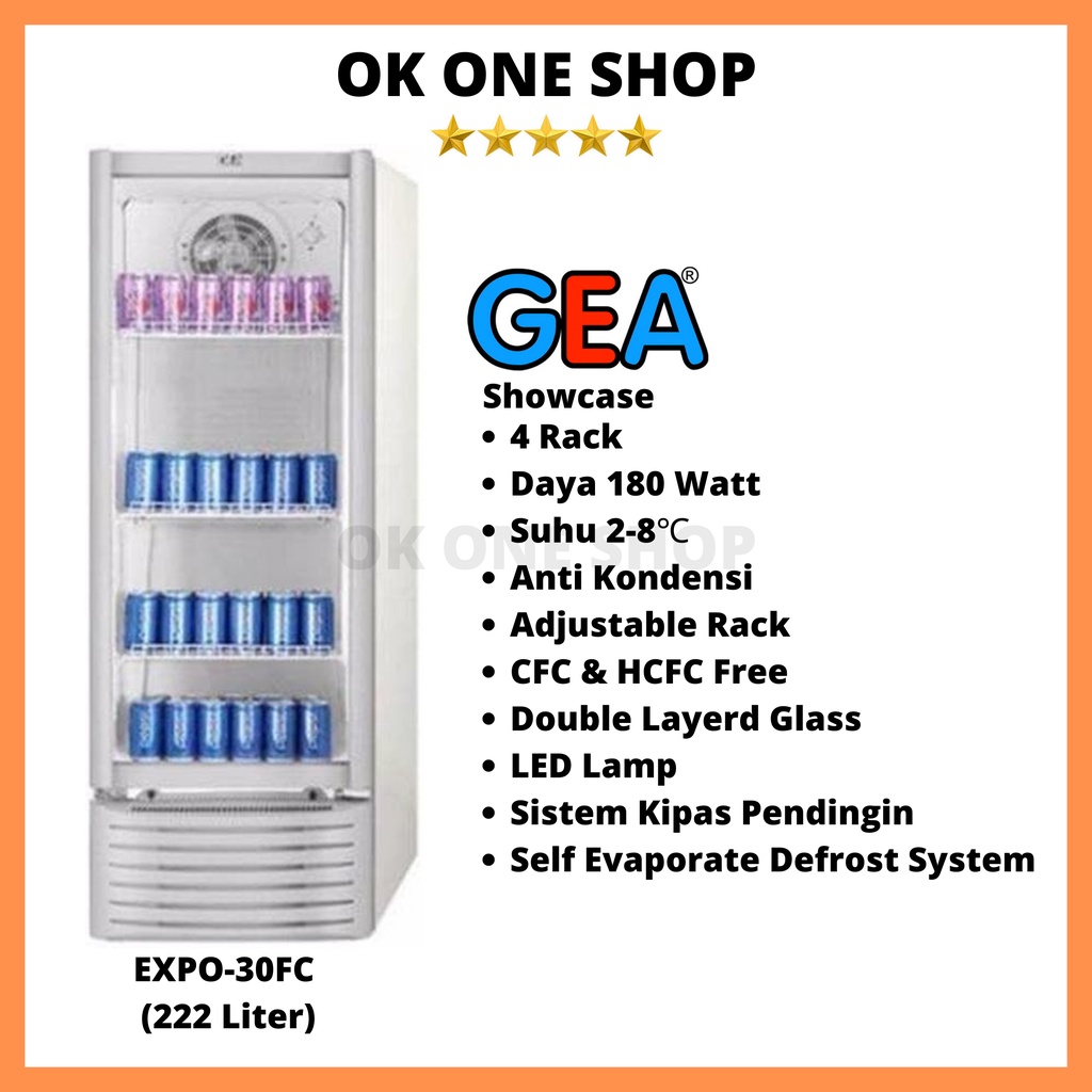 Jual GEA EXPO-30FC / EXPO-30FR Showcase Display Cooler (222 Liter) | Shopee Indonesia
