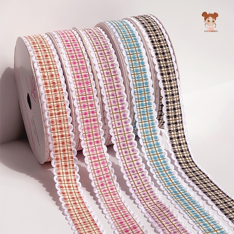Jual [1roll 14m] pita korean import motif KOTAK pita buket kado cute ...