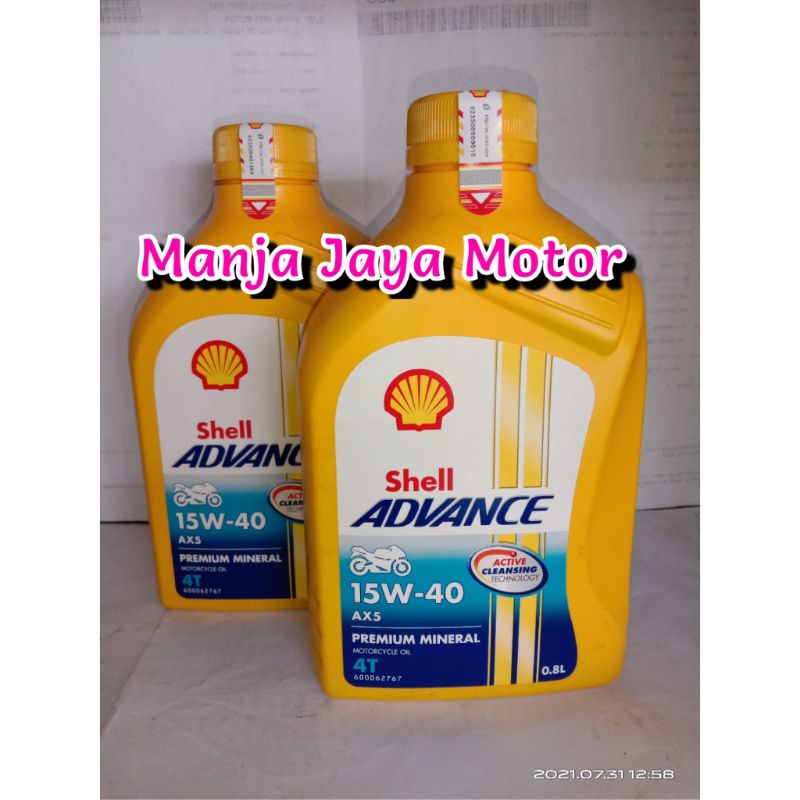 Jual oli shell ax5 bebek 15w-40 800ml for supra x 125 / kharisma / revo ...