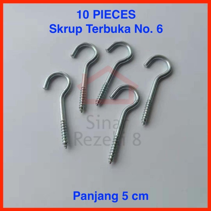 Jual 10 PIECES Sekrup Tanda Tanya No 6 / 5 cm Cantolan Atap Plafon ...