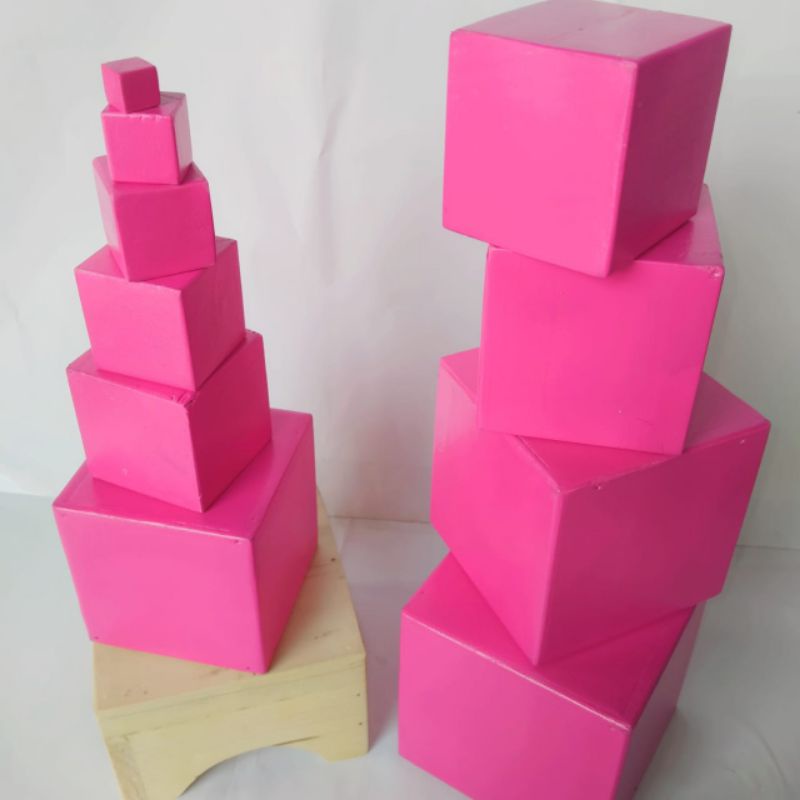 Jual Pink Tower Balok Susun - Mainan Edukasi Kayu | Mainan APE Anak TK ...