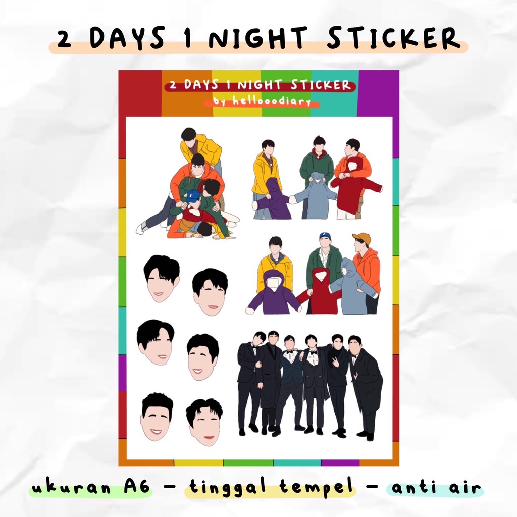Jual 2 Days 1 Night Art Sticker (10 Sticker) | 2D1N Jong Min, Jung Hoon ...