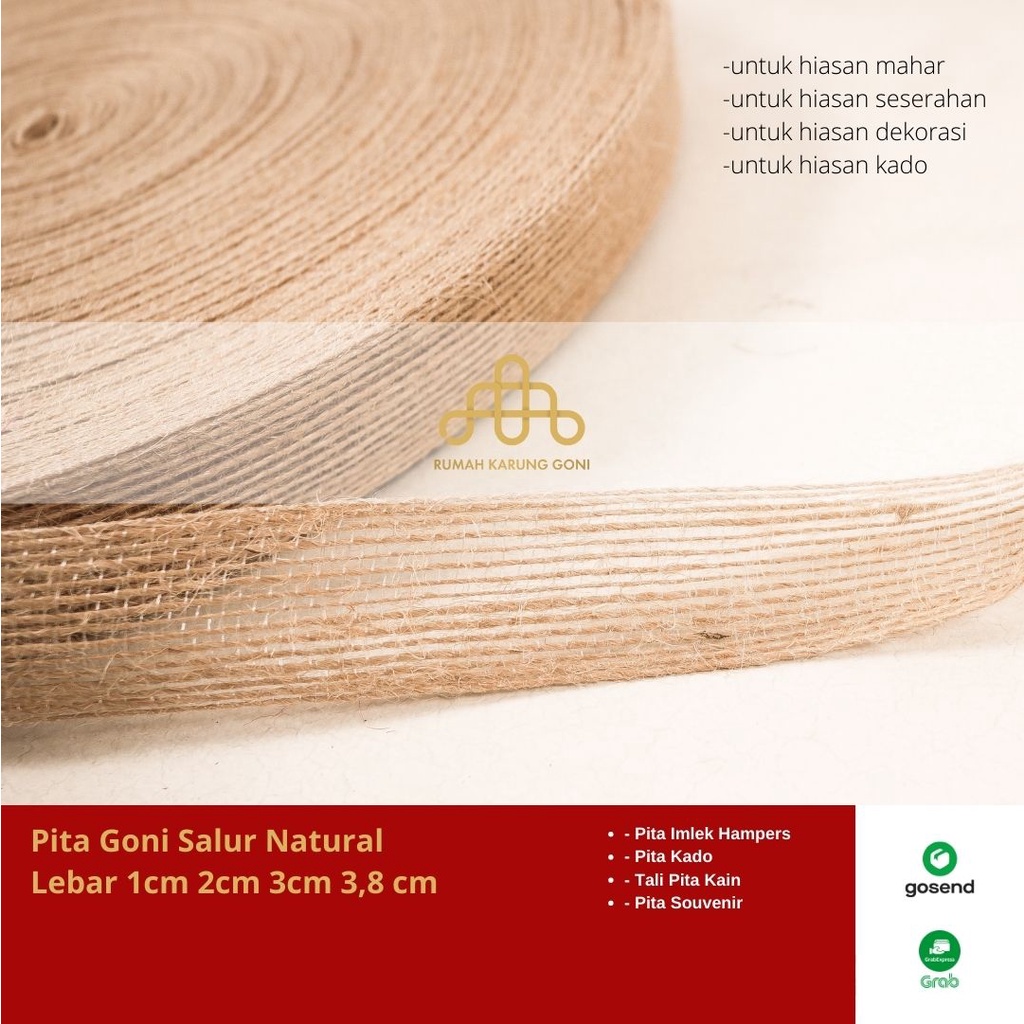Jual Pita Goni Salur Natural Lebar 1cm 2cm 3cm 3,8 cm - Pita Imlek ...
