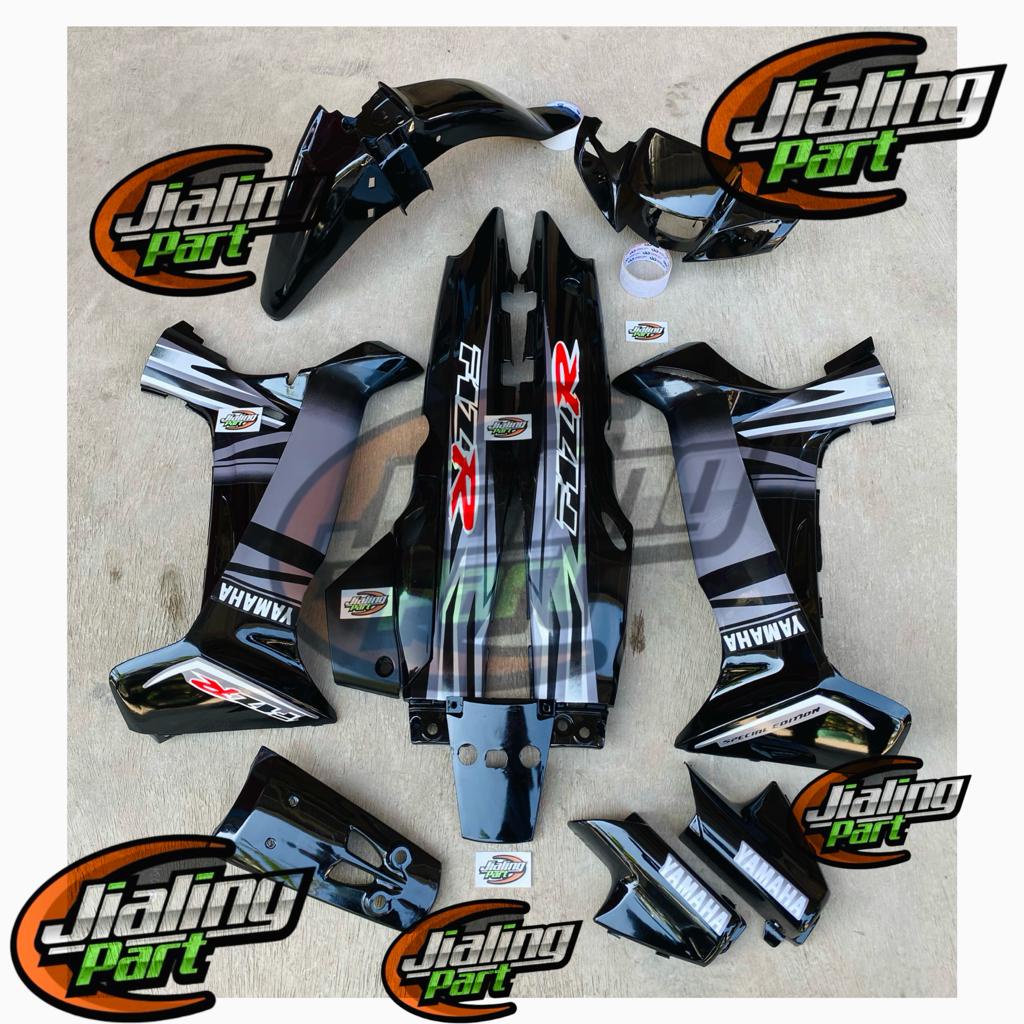 Jual full set cover body halus fiz r full hitam set striping fiz r full ...