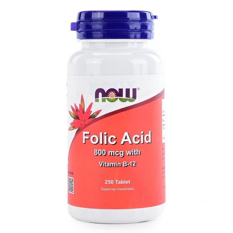 Jual NOW Folic Acid 800Mcg with Vitamin B-12, 250 Tablets | Shopee ...