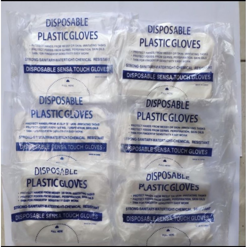 Jual Sarung Tangan Plastik Kemasan isi 100pc Disposable Plastic Gloves | Shopee Indonesia