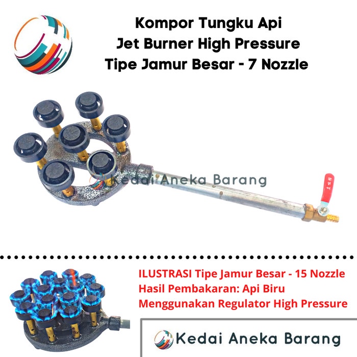 Jual Kompor Jamur Besar 7 Nozzle Burner Tungku Api High Pressure ...