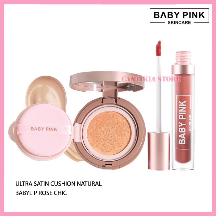 Jual Babypink Ultra Satin Cushion Natural & Babylip Rose Chic Baby Pink ...