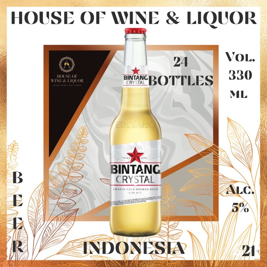 Jual Bir Bintang Crystal Botol ( Beer ) 330 ML ( Isi 1 Dus 24 Botol ...