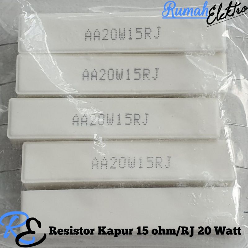 Jual RESISTOR KAPUR 20 WATT 20W 15 OHM 15 RJ Per Biji | Shopee Indonesia