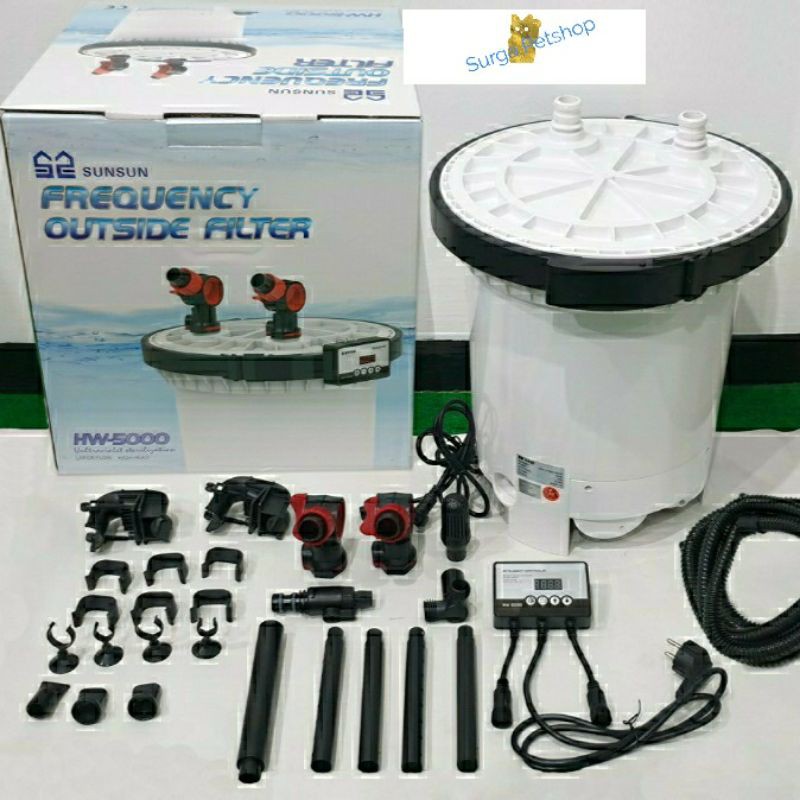 Jual SUNSUN External Filter Aquarium HW 5000 Aquascape kolam ikan tabung air akuarium HW5000 ori ...