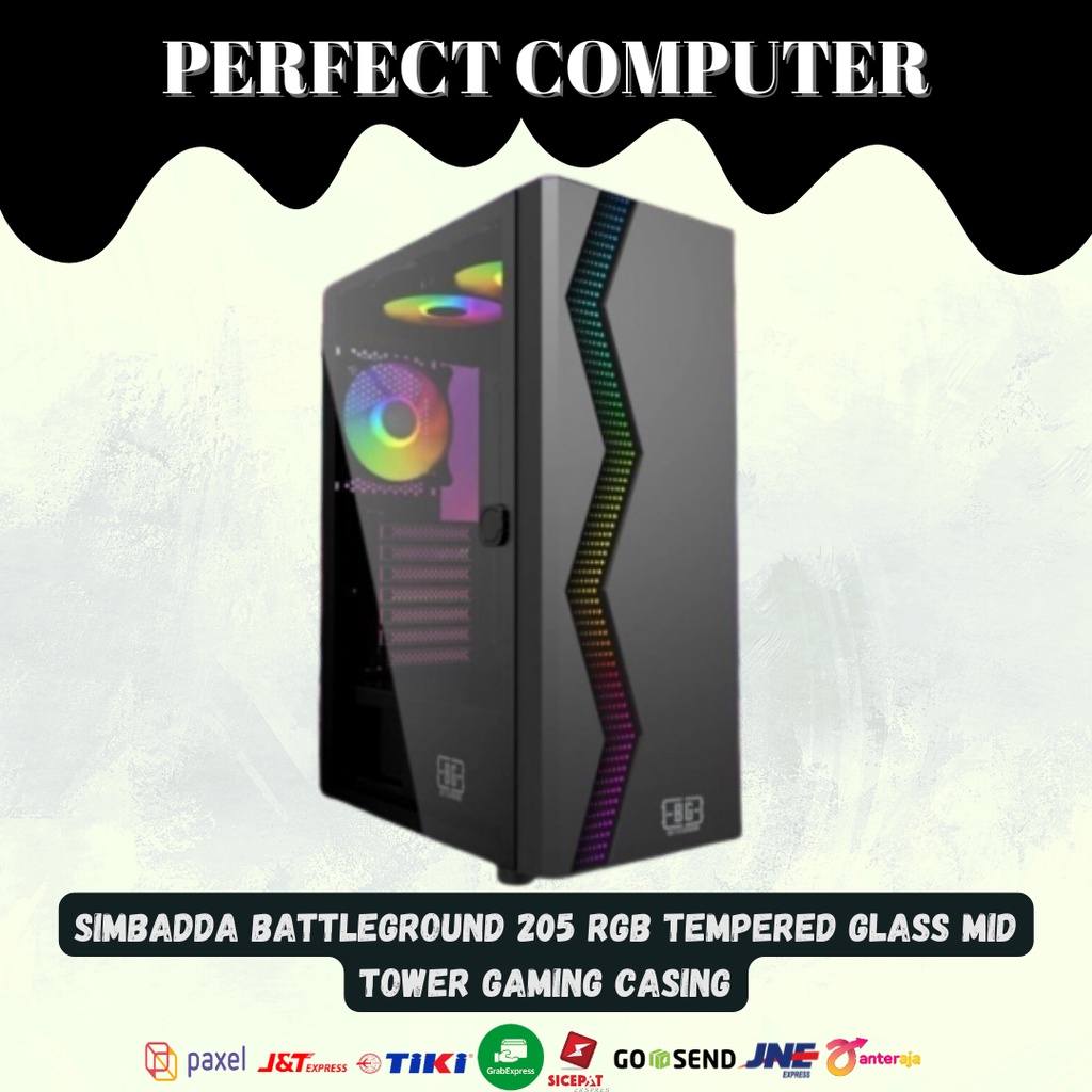 Jual Simbadda Battleground 205 RGB Tempered Glass Mid Tower Gaming ...