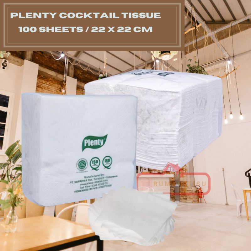 Jual Plenty Tissue Cocktail 2 PLY 100 Lembar - Tisu Makan / Tisu Cafe ...