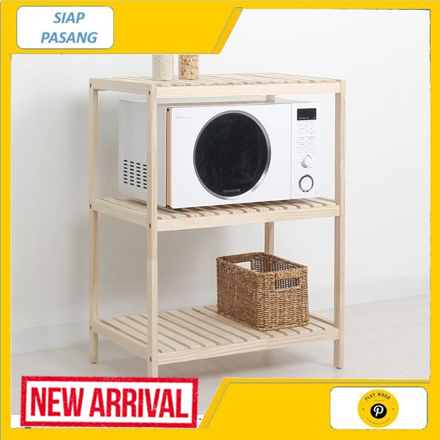 Jual Otto Wooden Shelf 3 TINGKAT / rak kayu / rak sepatu / rak ...